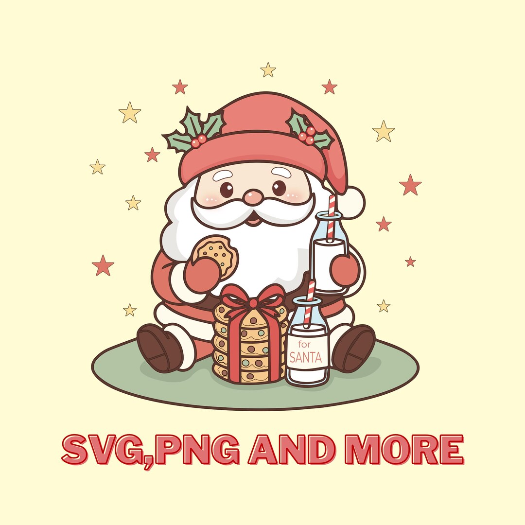 Cute Santa SVG PNG, Christmas Santa Claus Cookie, Santa Design for ...