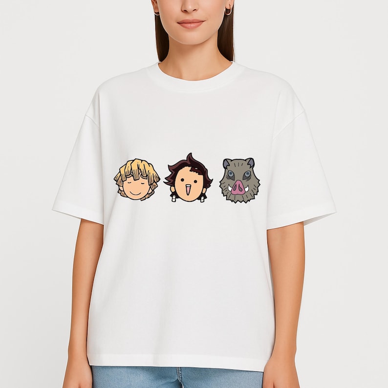 Demon Slayer SVG PNG, Zenitsu, Tanjiro Inosuke Chibi Faces, Anime ...