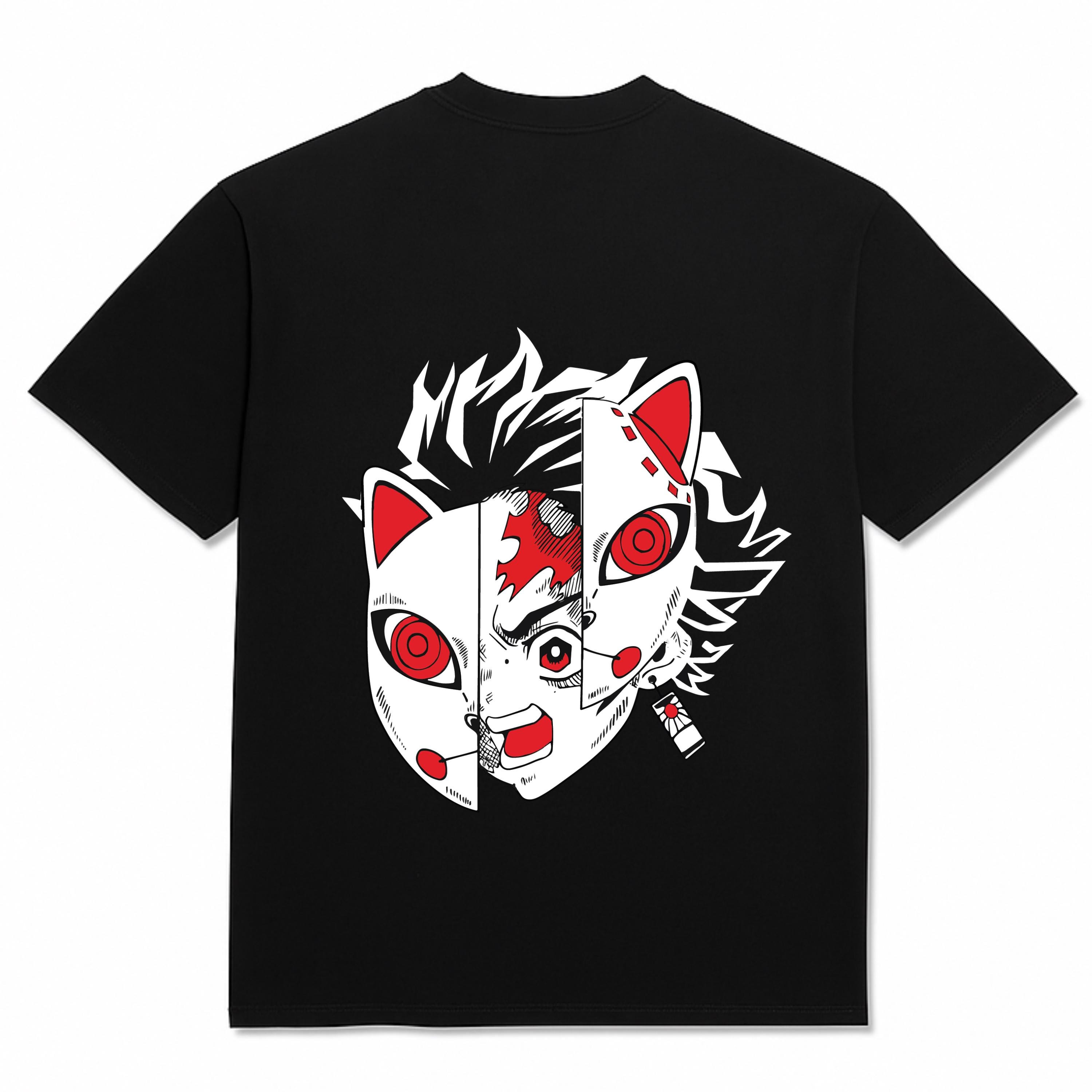 Tanjiro Kamado Demon Slayer SVG PNG, Anime Mask Split Face Fan, Tanjiro ...