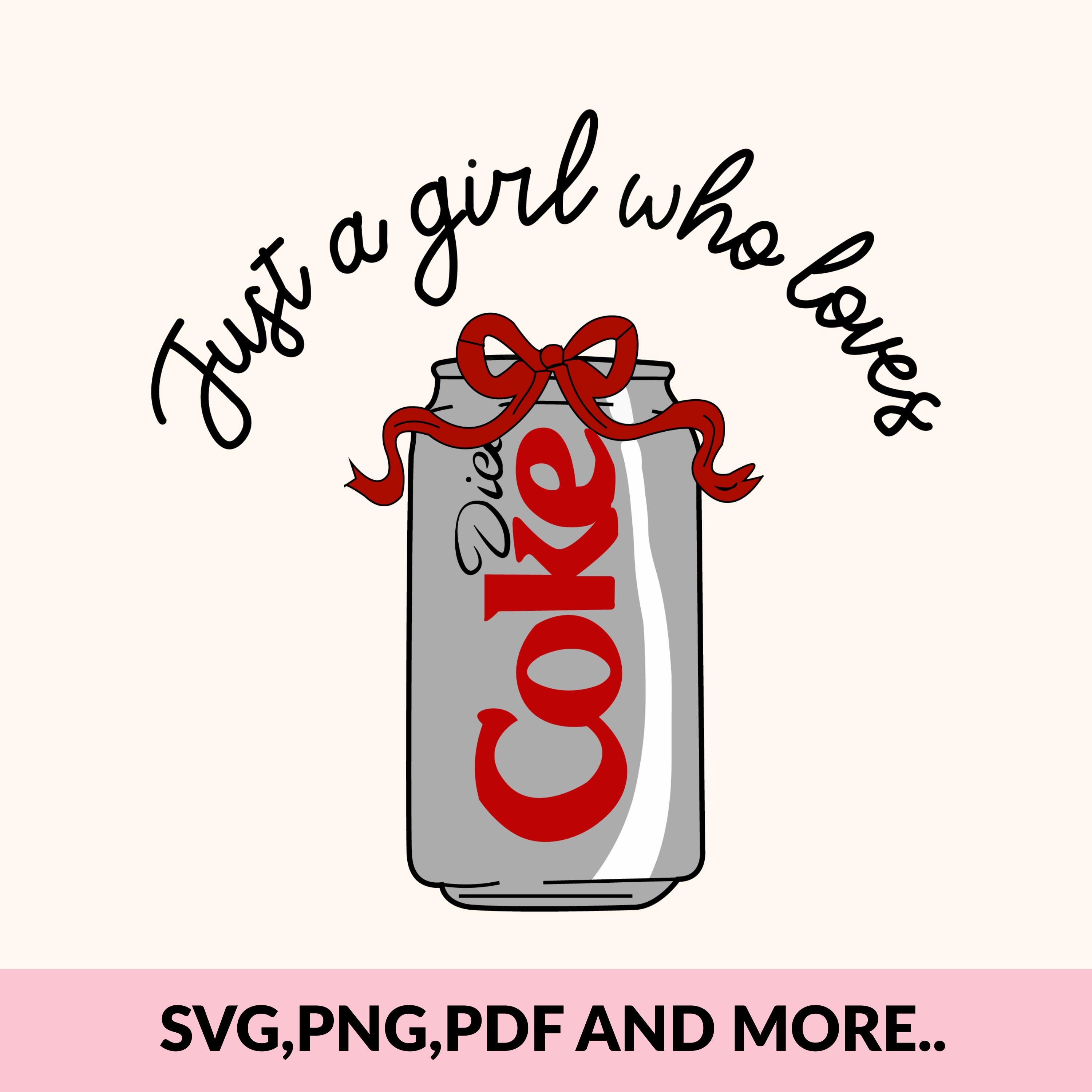 Diet Coke SVG PNG, Cute Soda Can With Red Bow Clipart, Girls Shirts ...