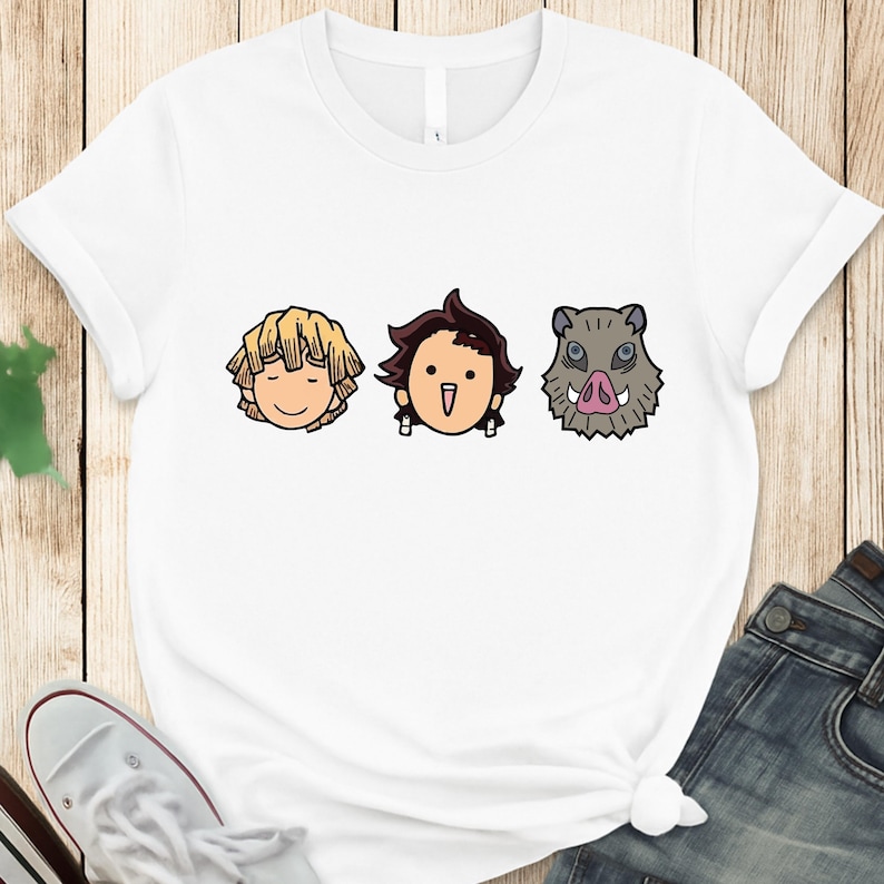 Demon Slayer SVG PNG, Zenitsu, Tanjiro Inosuke Chibi Faces, Anime ...