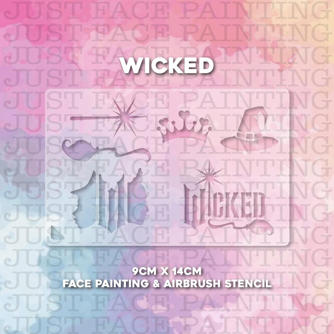 Wicked Stencil for Card Making, Face Painting and Airbrush Tattoo - Etsy UK