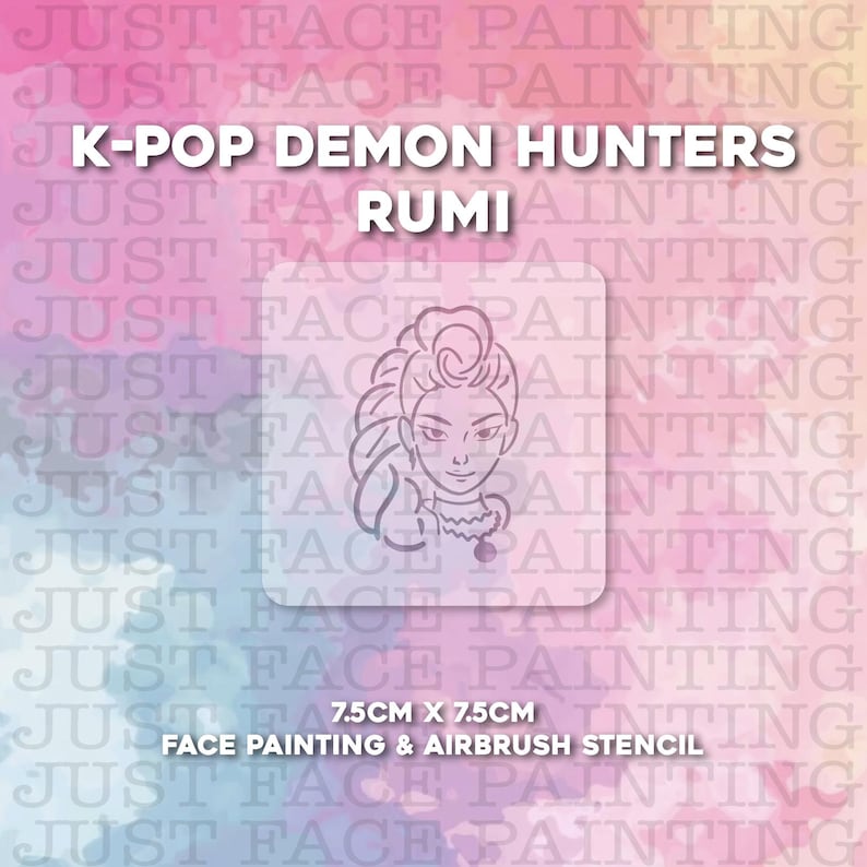 K-pop Demon Hunters Rumi, Mira, Zoe & Derby Stencils for Face Painting, Airbrush Tattoos and ...