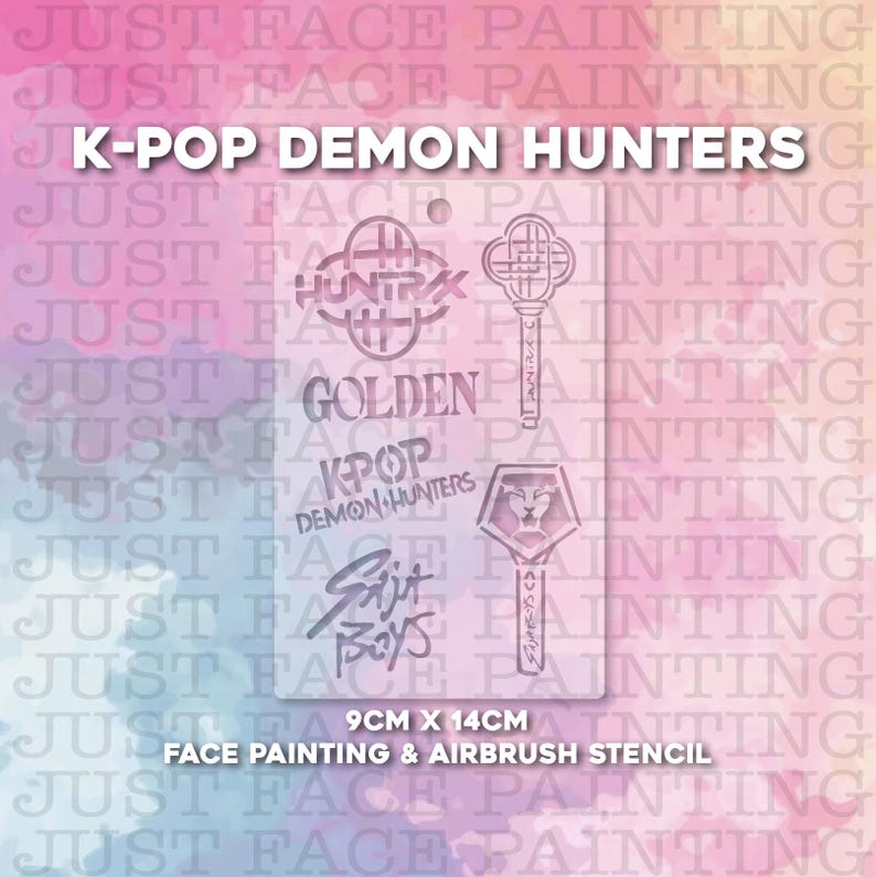 Kpop Demon Hunters Huntrix, Saja Boys Golden Face Painting Airbrush ...