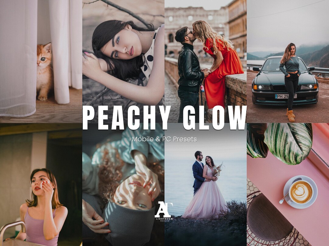 20 Peachy Bubble Glow Lightroom Presets, Soft Peach Aesthetic Filters ...