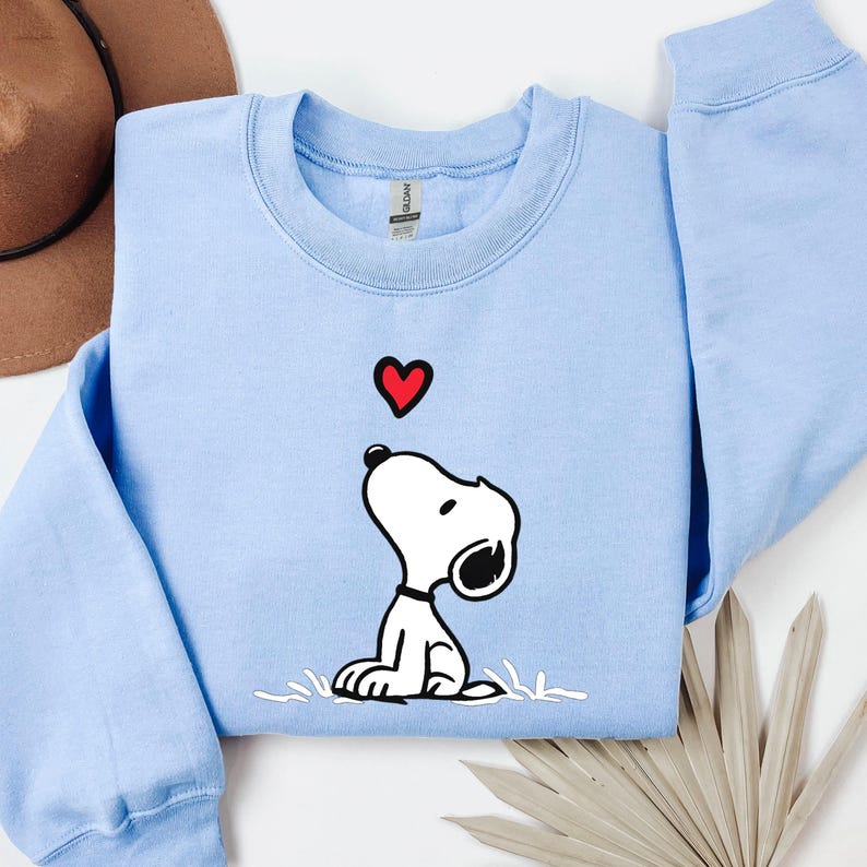 Snoopy Valentine’s Day Sweatshirt, Love Quote Graphic Crewneck, Cute ...