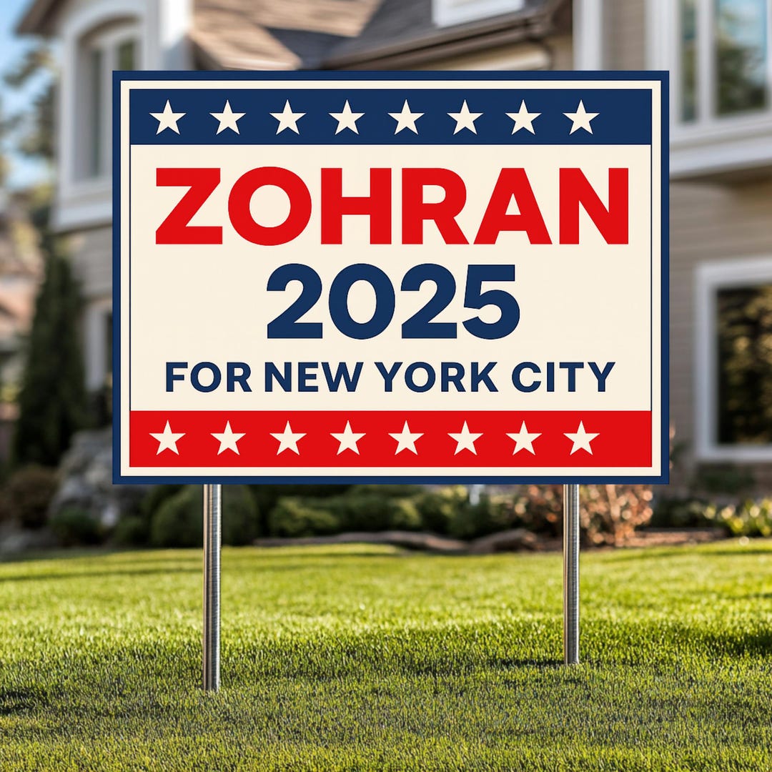 Zohran Mamdani for Mayor 2025 Yard Sign: NYC Political Decor - Etsy