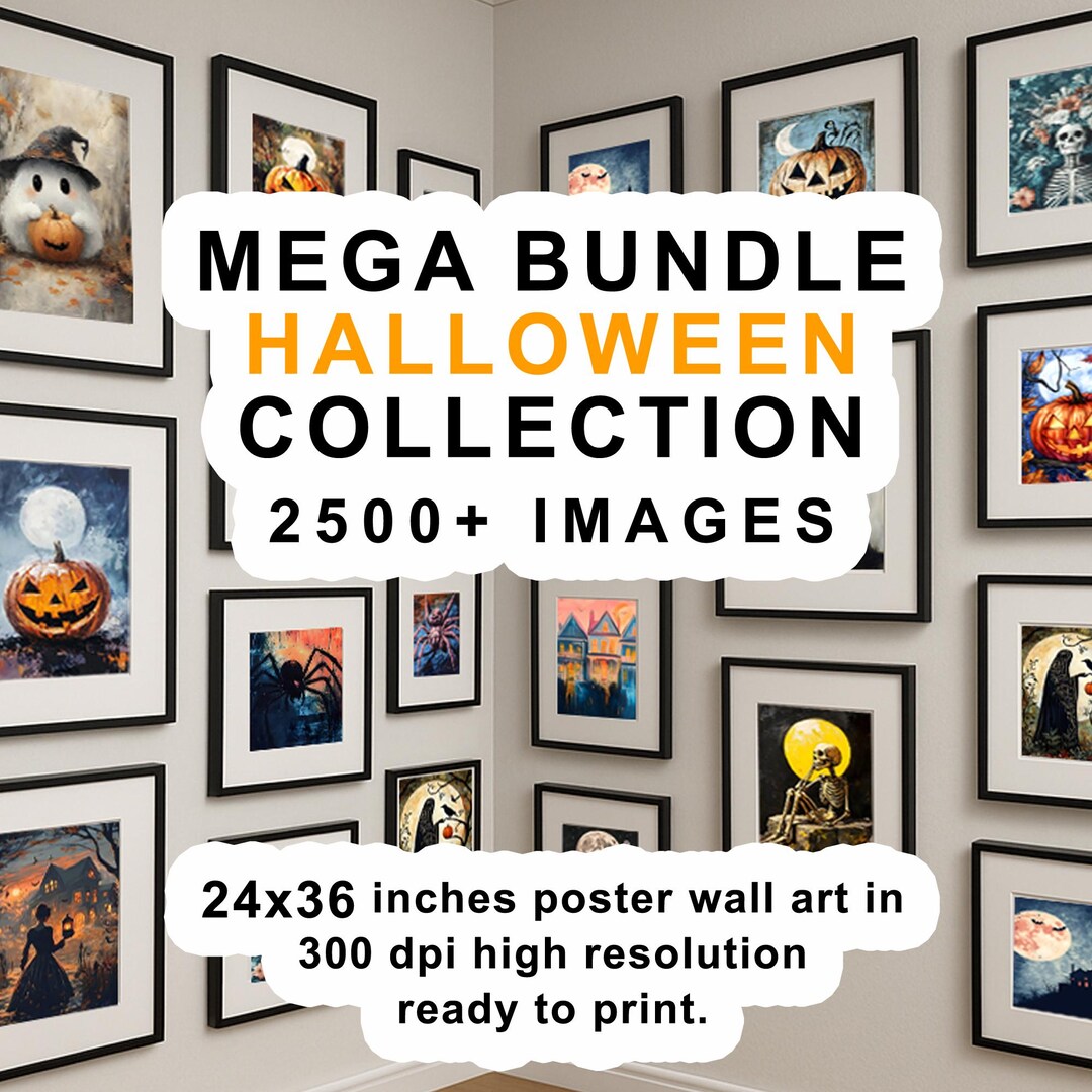 Halloween Poster Mega Bundle | Halloween PRINTABLE Art | Spooky Gothic ...