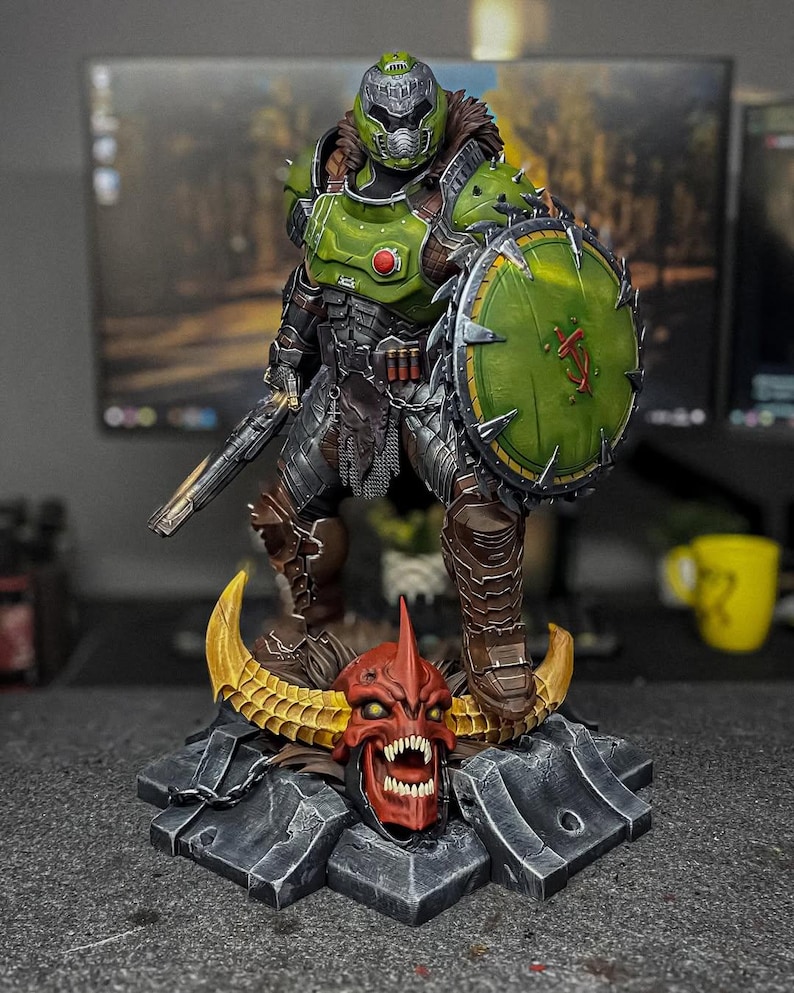 Doom Slayer Statue | 3d Model | Action Figure | Hand-painted | Tabletop RPG & Dnd Display Gift ...