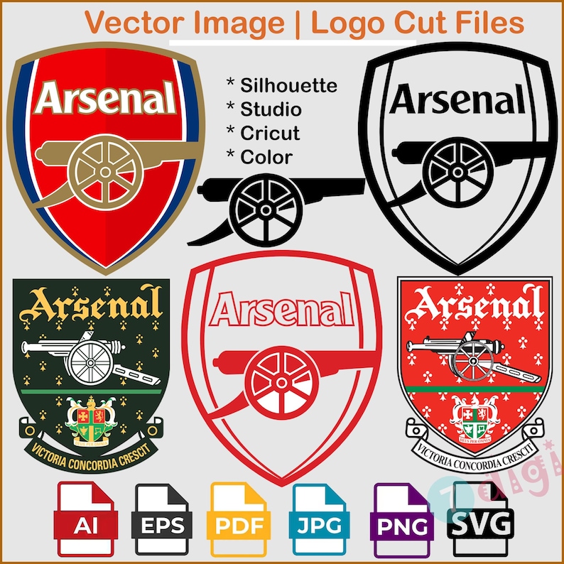 Arsenal London Logo Svg-eps-pdf-png-jpg-ai Version Vector Graphic, Cut ...