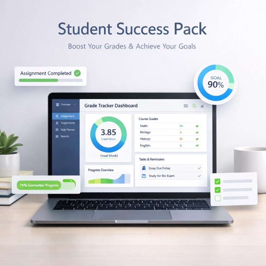 Student Success Pack | Academic Planner, Grade Tracker (digital ...