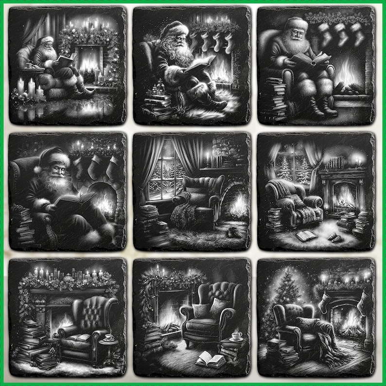 BOOK LOVER Gift | Christmas Slate Coaster | Laser Ready PNG Designs for ...
