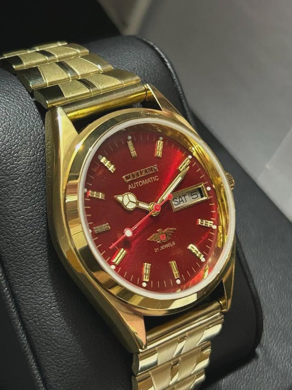 Automatic Vintage citizen day/ Date red Dial Stainle… - Gem
