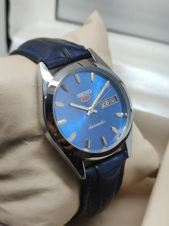 Seiko Vintage Automatic Watch: blue Dial, Stainless S… - Gem