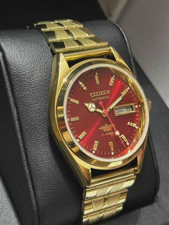 Automatic Vintage citizen day/ Date red Dial Stainle… - Gem