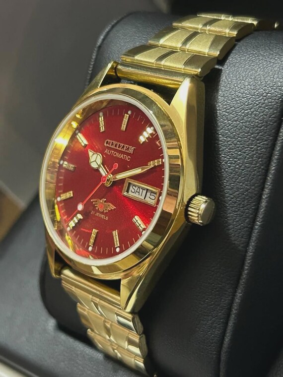 Automatic Vintage citizen day/ Date red Dial Stainle… - Gem