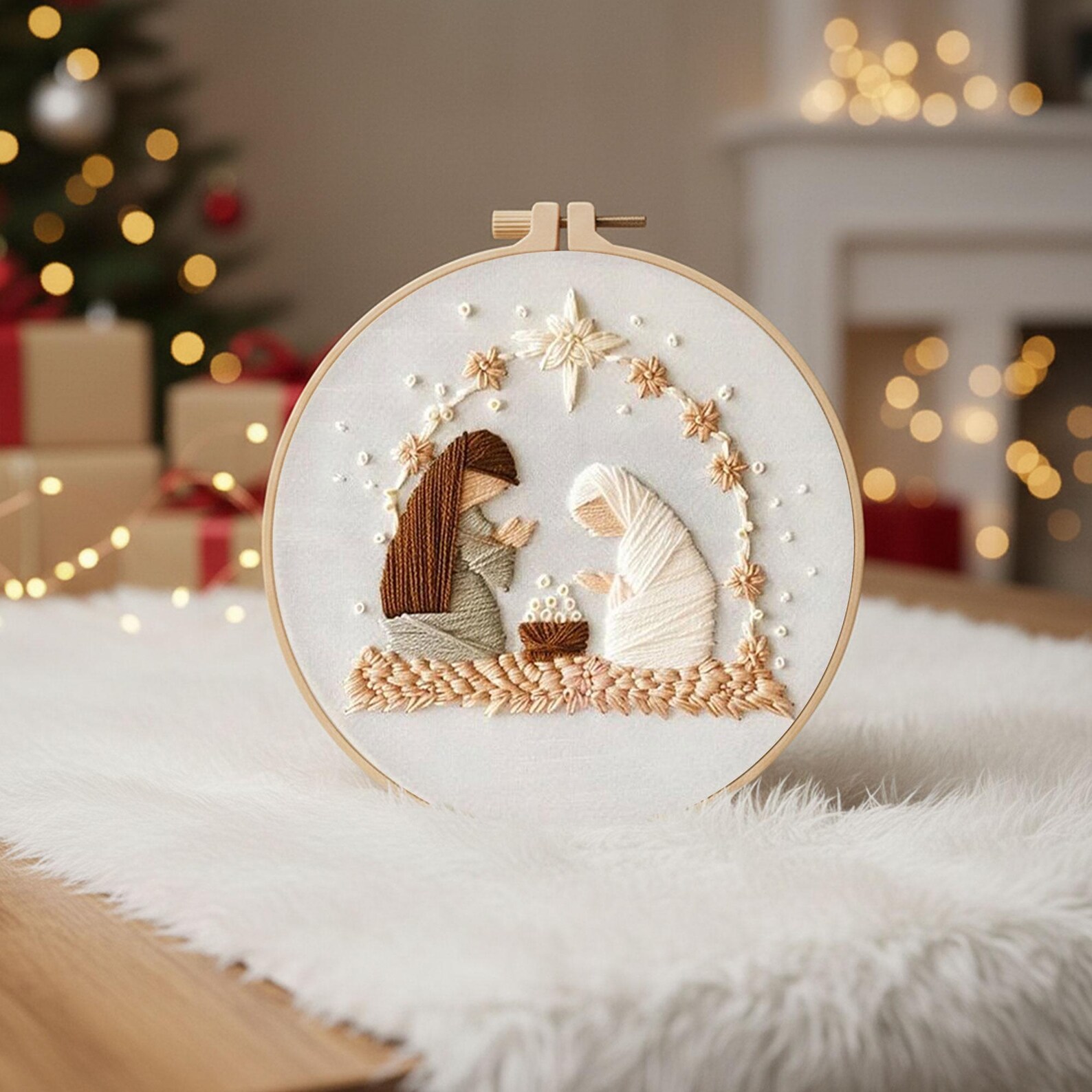 Christmas Nativity Scene Embroidery Kit: Beginner DIY Holiday Decor ...