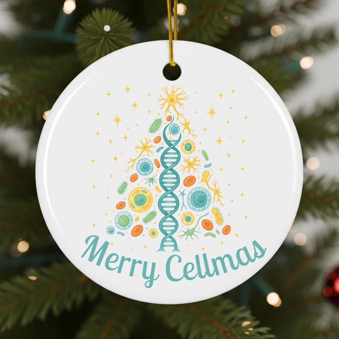 Merry Cellmas Ornament, Biology Christmas Ornament, Science Teacher ...