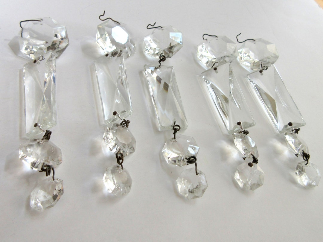 Glass Chandelier Prisms: Octagon & Triangle Strands - 20 Prisms - Etsy