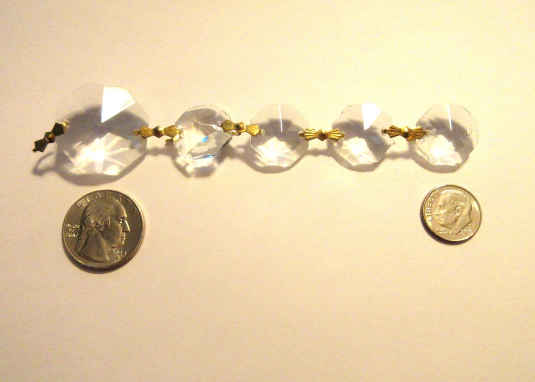 Prisms Glass Crystal Octagon Strand: 5 Prisms With Gold Bowtie ...