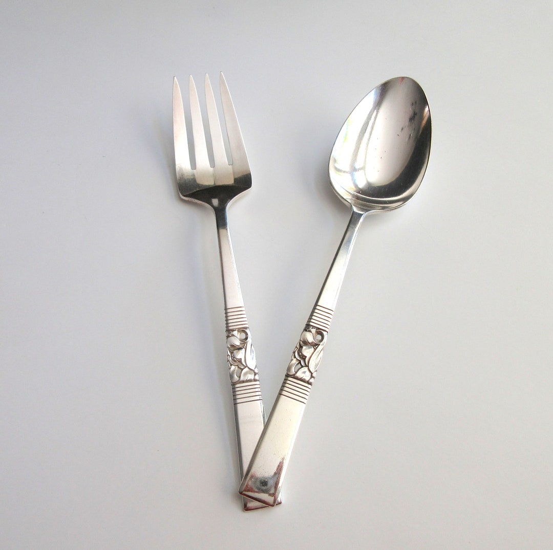 Cold Meat Fork and Serving Tablespoon Morning Star Community Oneida 8 1 ...