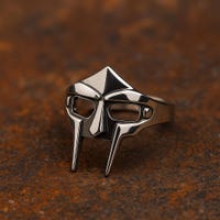 Steel MF Doom Mask Ring - Spartan Helmet Ring, Mens Silver Gladiator ...