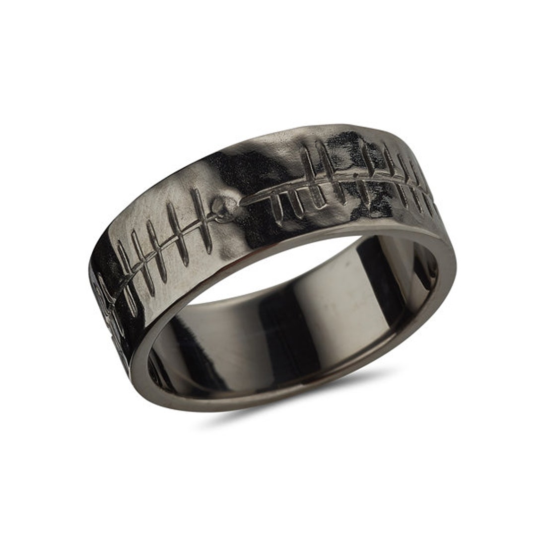 Black Rhodium Finish Ogham Ring - Etsy