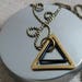Brass Triangle Necklace. Double Triangle Necklace. Unisex Necklace ...