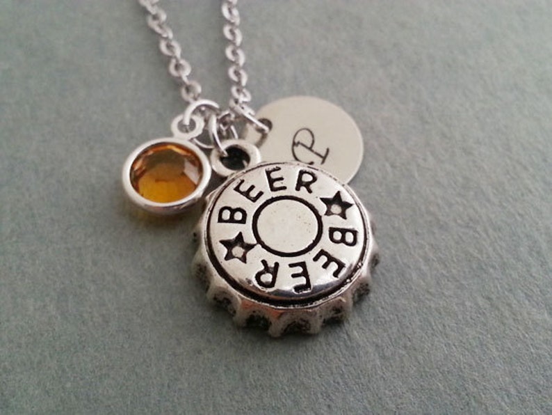 Beer Necklace. Beer Capsule Pendant. Silver Beer Charm. - Etsy