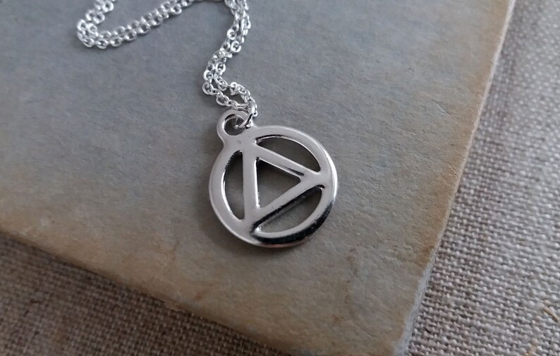 Silver Recovery Necklace. AA Recovery Unity Symbol. AA Unity. | Etsy