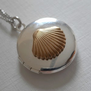 Shell Locket Necklace. Beach Wedding Locket. Small Silver - Etsy UK