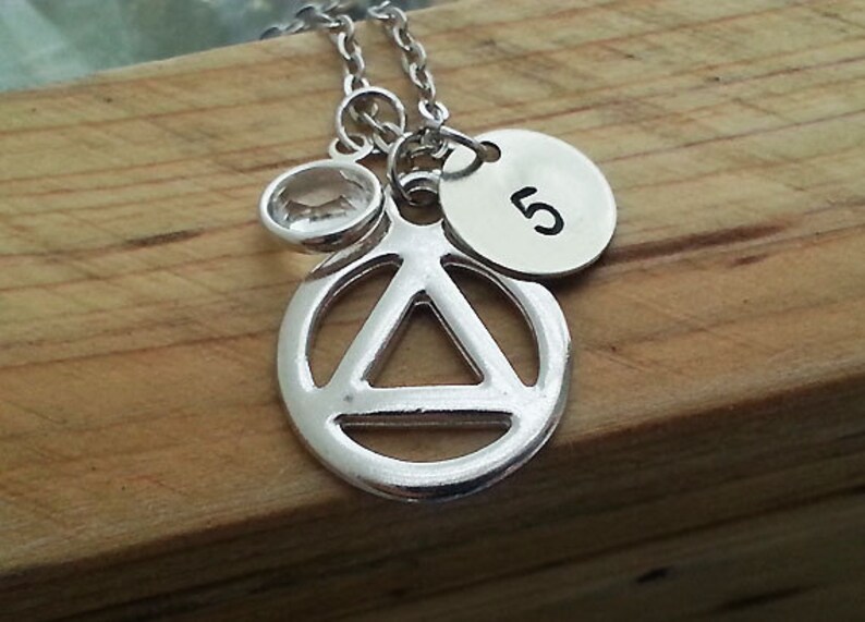 Silver Recovery Necklace. AA Recovery Unity Symbol. AA Unity. | Etsy