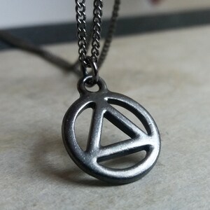 Black Recovery Necklace. AA Recovery Unity Symbol. AA Unity. | Etsy