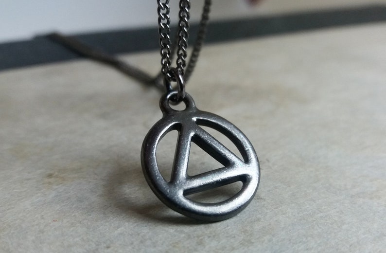 Black Recovery Necklace. AA Recovery Unity Symbol. AA Unity. | Etsy