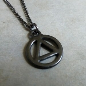 Black Recovery Necklace. AA Recovery Unity Symbol. AA Unity. | Etsy