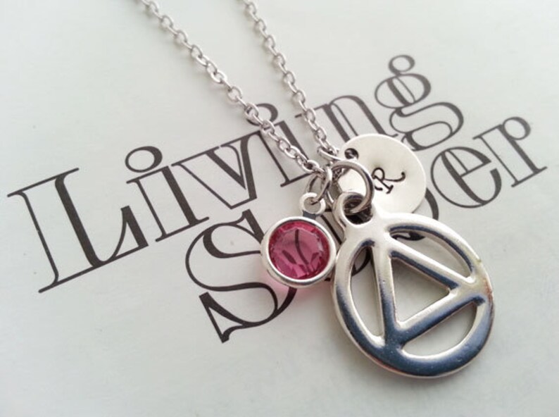Silver Recovery Necklace. AA Recovery Unity Symbol. AA Unity. | Etsy