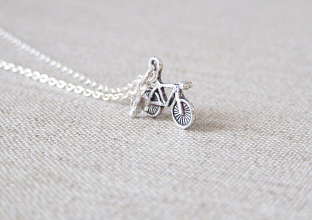 Silver Bike Necklace. Silver Bicycle Necklace. Tiny Bicycle. - Etsy UK