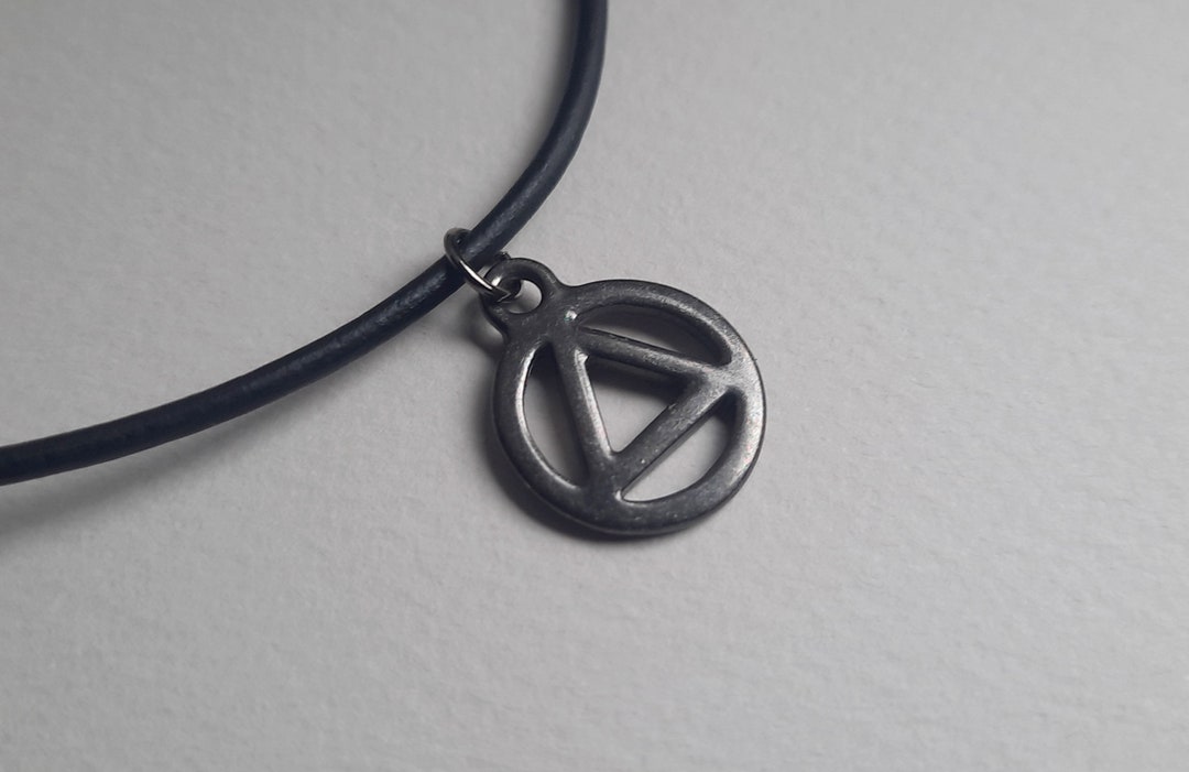Black Recovery Necklace. AA Recovery Unity Symbol. AA Unity. - Etsy