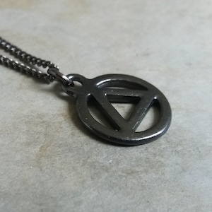 Black Recovery Necklace. AA Recovery Unity Symbol. AA Unity. | Etsy