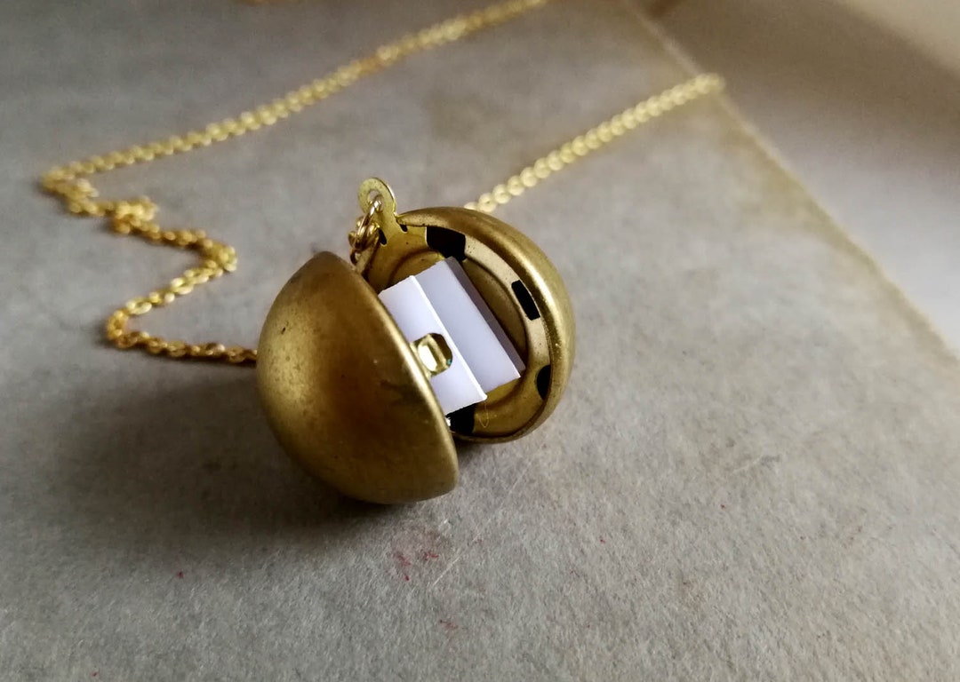 Ball Locket, Sphere Locket, Planet Locket, Globe Locket, Secret Message ...