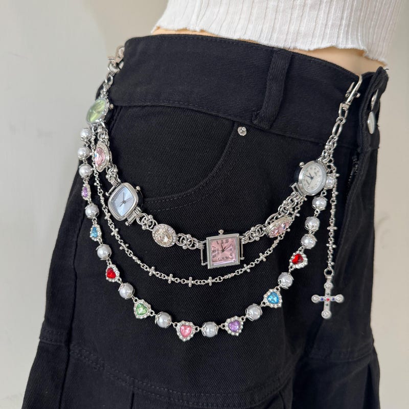 Goth Hip Chain Belt - Etsy