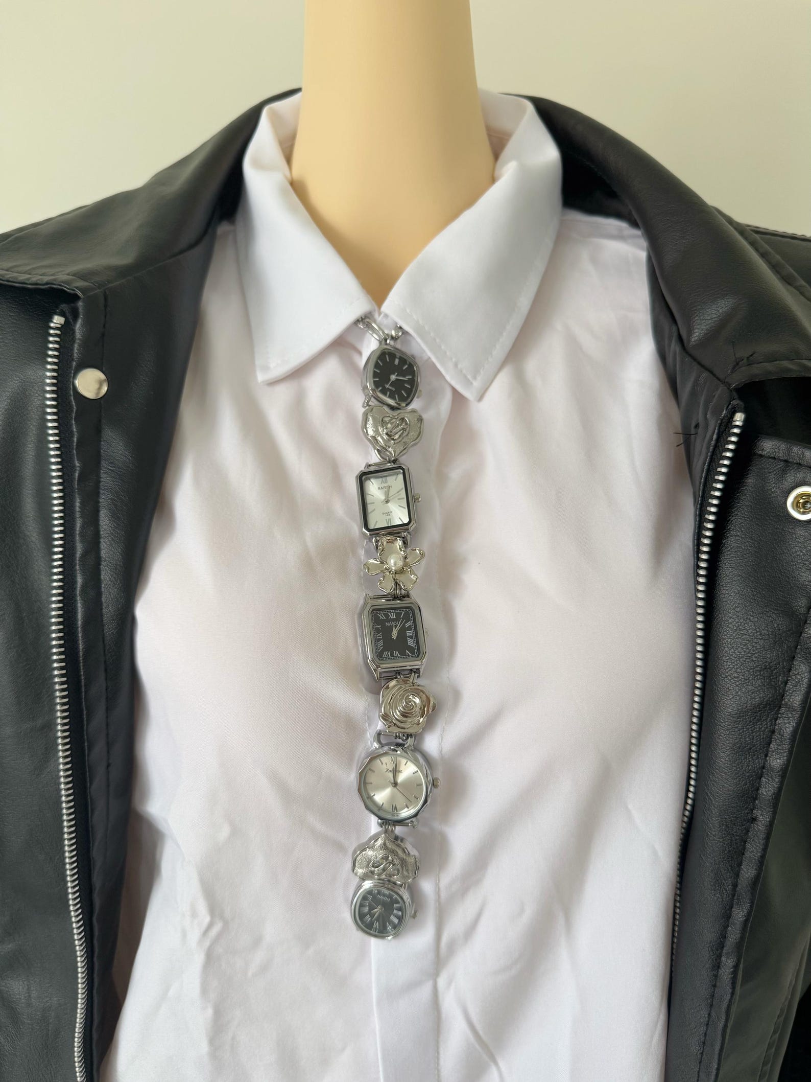 Watch Tie Necklace, Punk Clock Tie, Y2K Watch Jewelry, Unisex ...