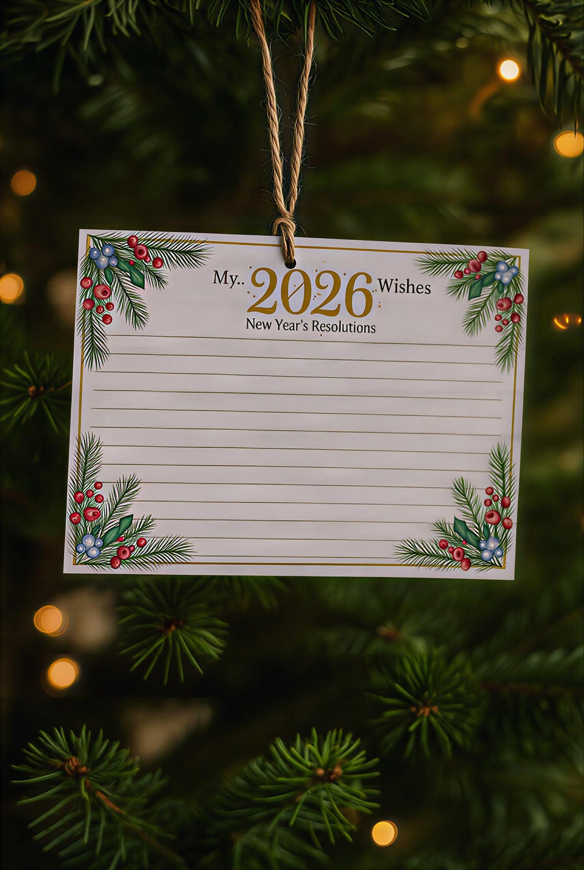 2026 New Year’s Resolutions Printable – My Wishes Planner Page ...