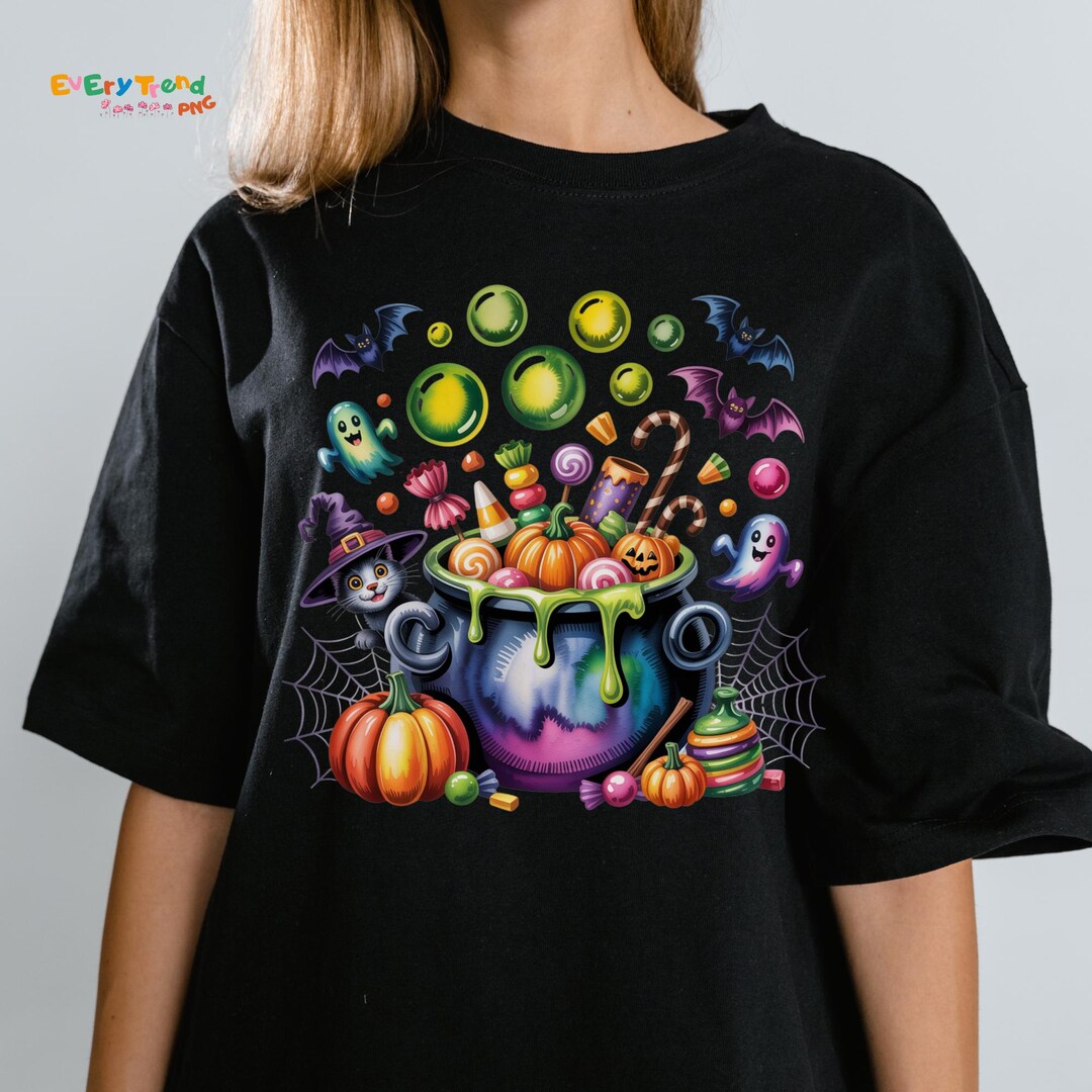 Witch Cauldron Candy PNG – Cute Halloween Clipart Digital Download for ...