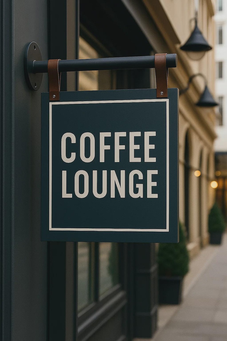 Custom Cafe Blade Sign | Outdoor Hanging Storefront Business Logo ...