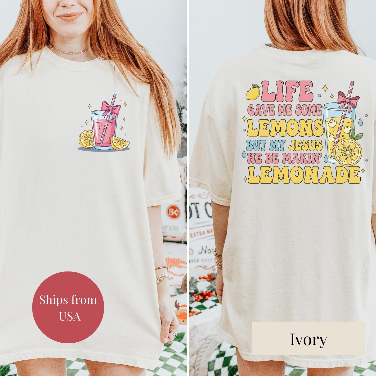 Camiseta "Jesús Limonada", camiseta "La Vida Me Dio Limones" de Comfort ...