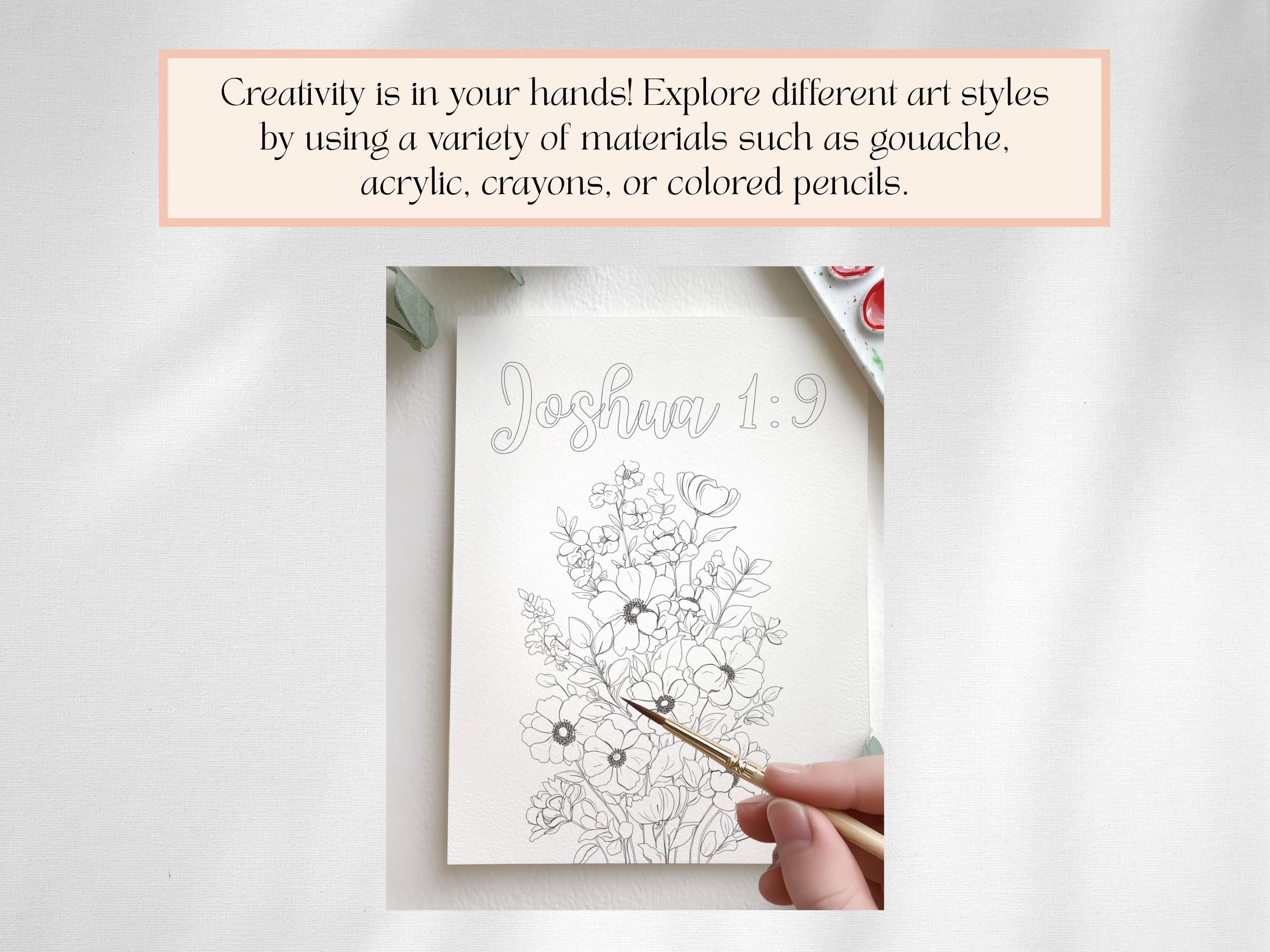 Watercolor Calligraphy Drawing Outline Bible Verse Scripture Painting ...