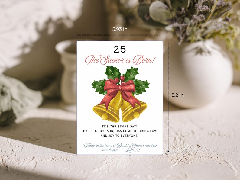 Christmas Nativity Story Advent Calendar Cards 2025, Printable ...