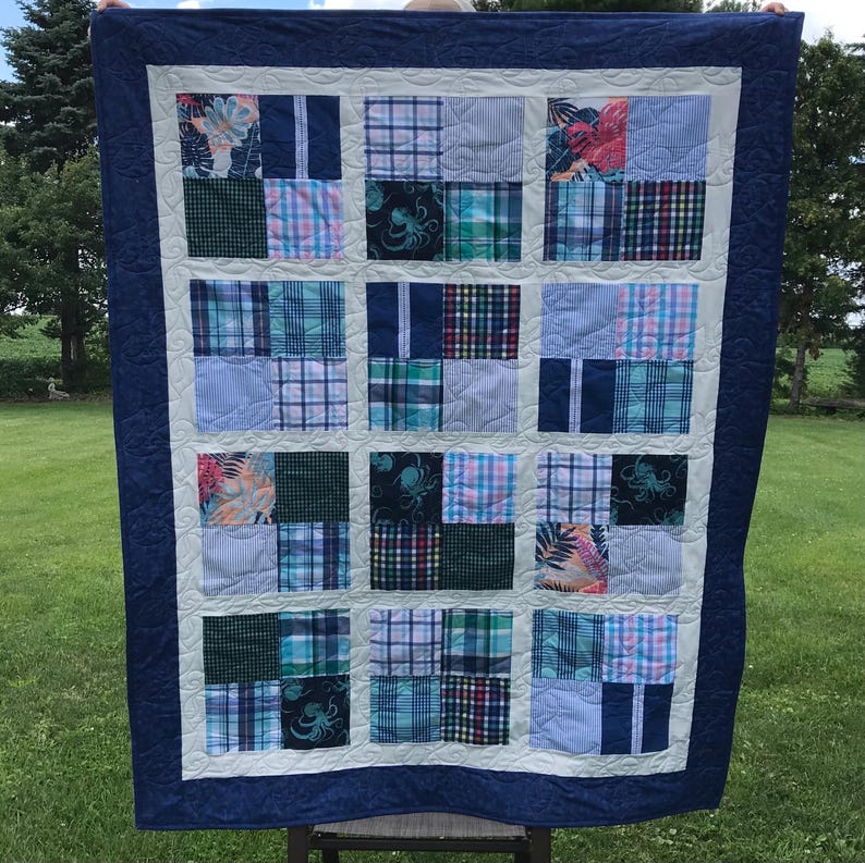 Memorial Quilt, DEPOSIT ONLY, Grief Throw, Blanket With Clothing, in ...