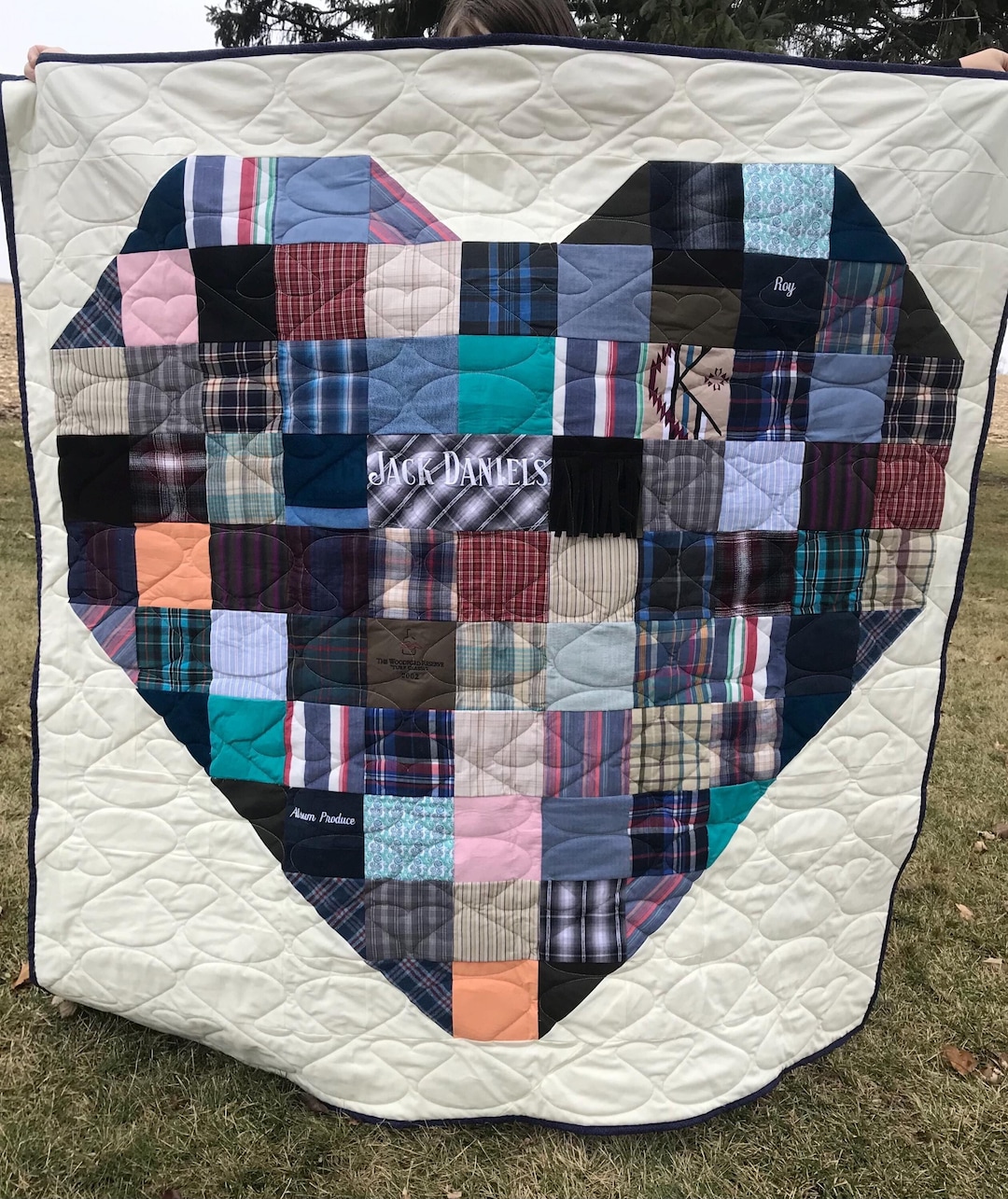 Memorial Clothing Quilt - Heart Quilt - Remembrance Throw - DEPOSIT ...